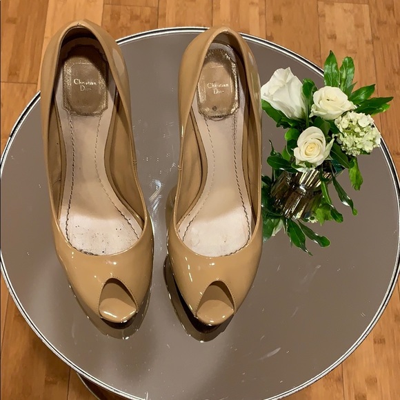 Dior | Shoes | Christian Dior Platform Peep Toe Heels Shoes Designer ...